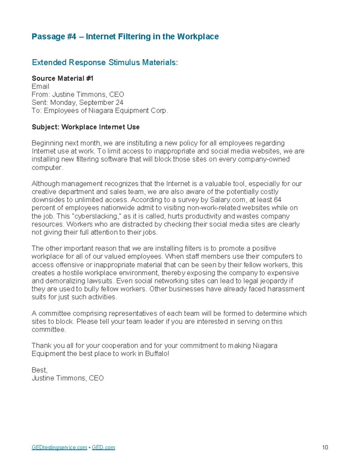 Workplace Internet Filtering Policy Response: Employee Concerns and ...