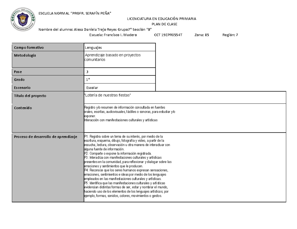 Lotería de las Tradiciones - ESCUELA NORMAL SERAFÍN - Plan de Clase ...