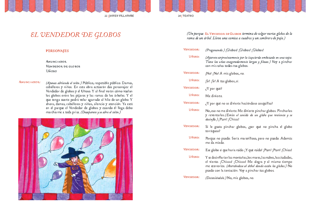 Teatro: El Vendedor de Globos y Uñoso - Javier Villafañe - Studocu