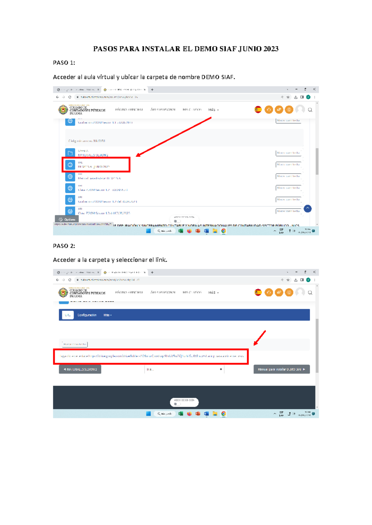 Guía para Instalar el Demo SIAF 2023 - Pasos y Consideraciones - Studocu