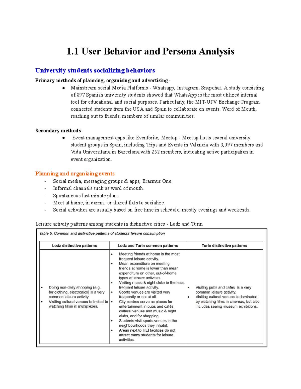 1.1 User Behavior and Persona Analysis - Khyati and Jahnavi - 1 User ...
