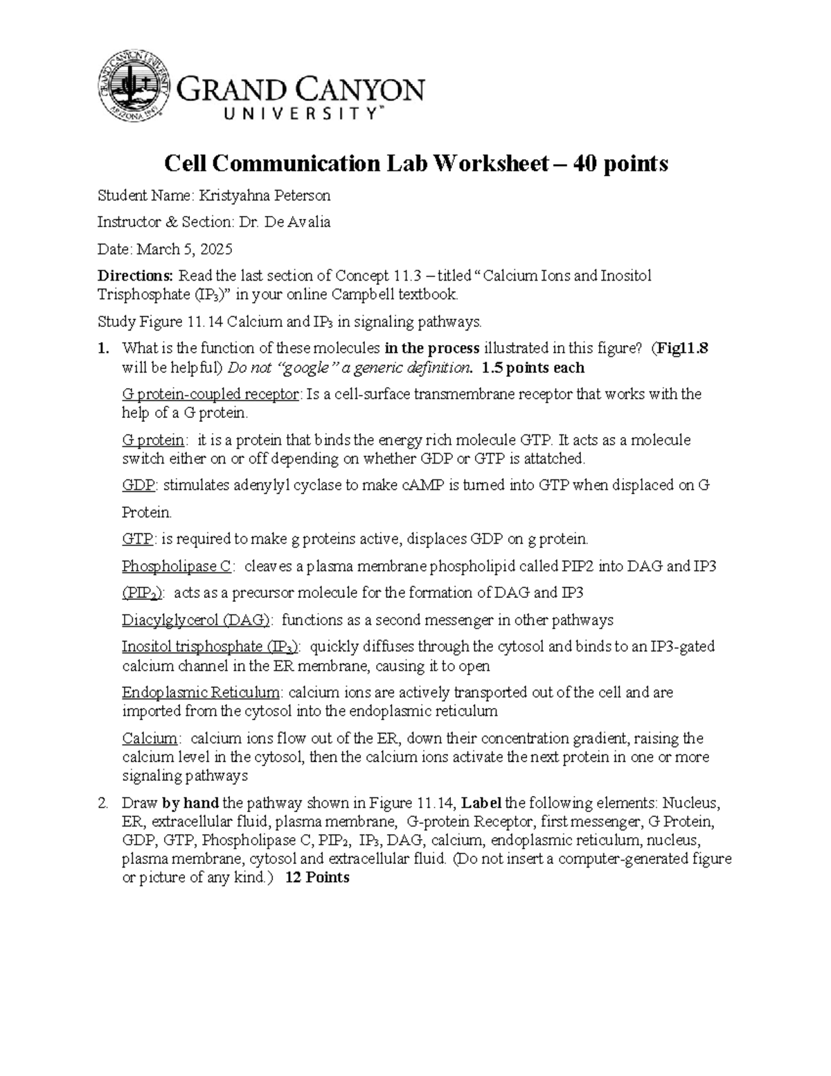 BIO-181L F22 Cell Communication Wksht - Cell Communication Lab ...