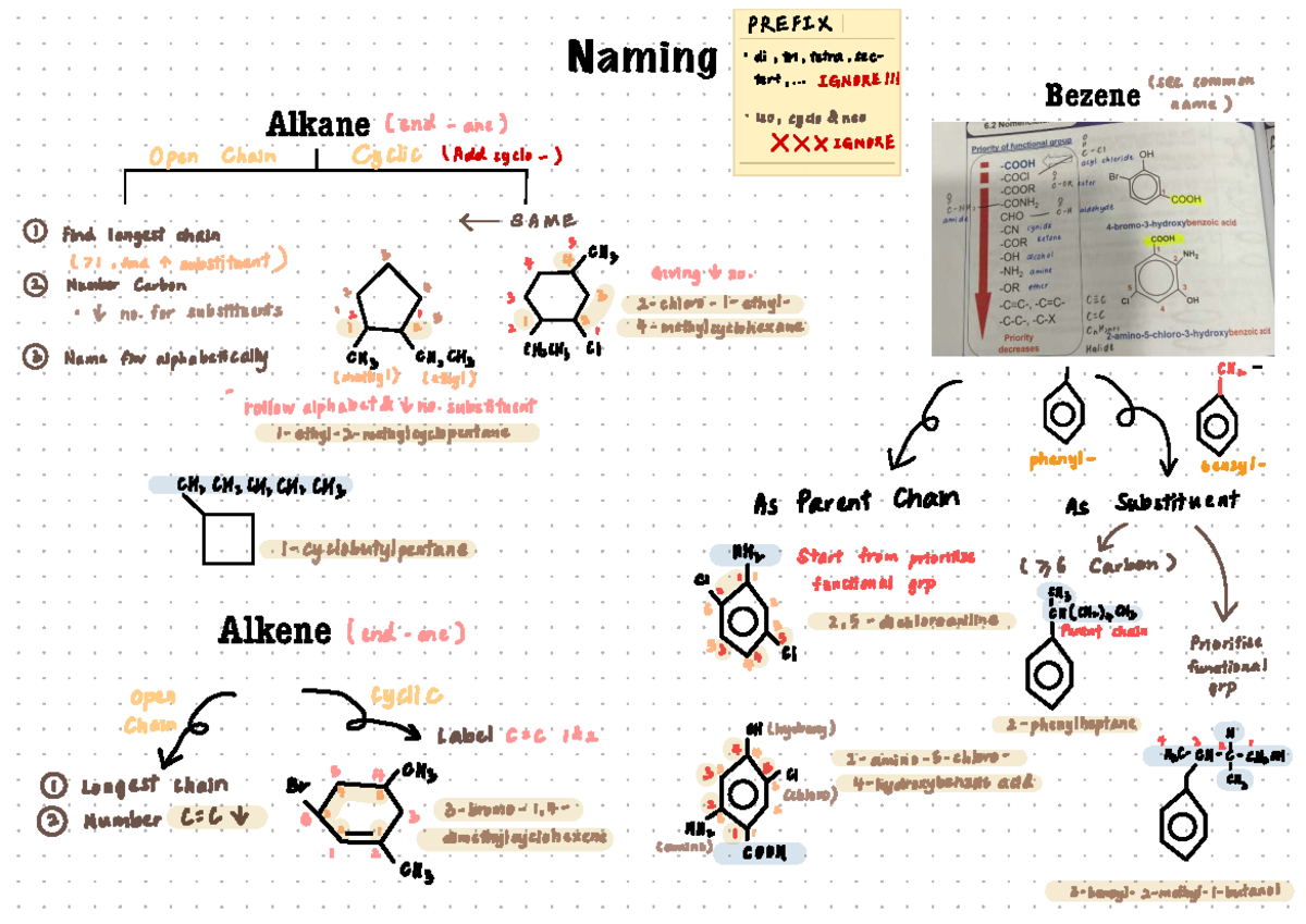 Organic Chemistry - Prefix Naming of Alkanes and Functional Groups ...