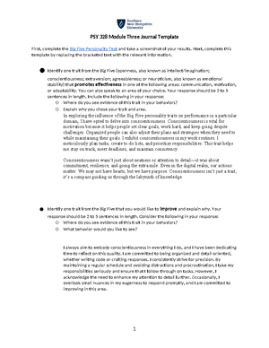 PSY 315 Module One Assignment Worksheet (1) - PSY 315 Module One ...