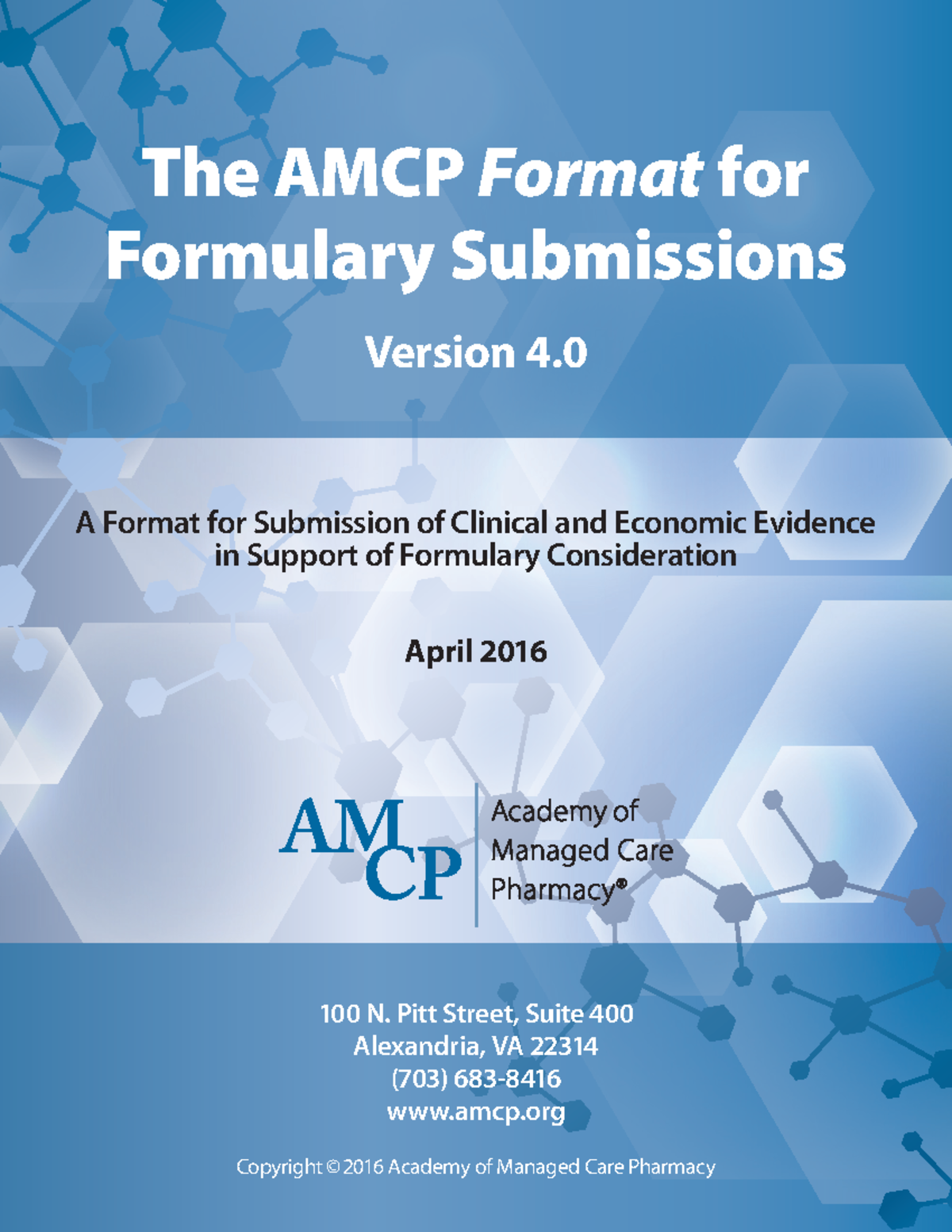 AMCP Format for Formulary Submissions: Version 4 Guidelines - Studocu