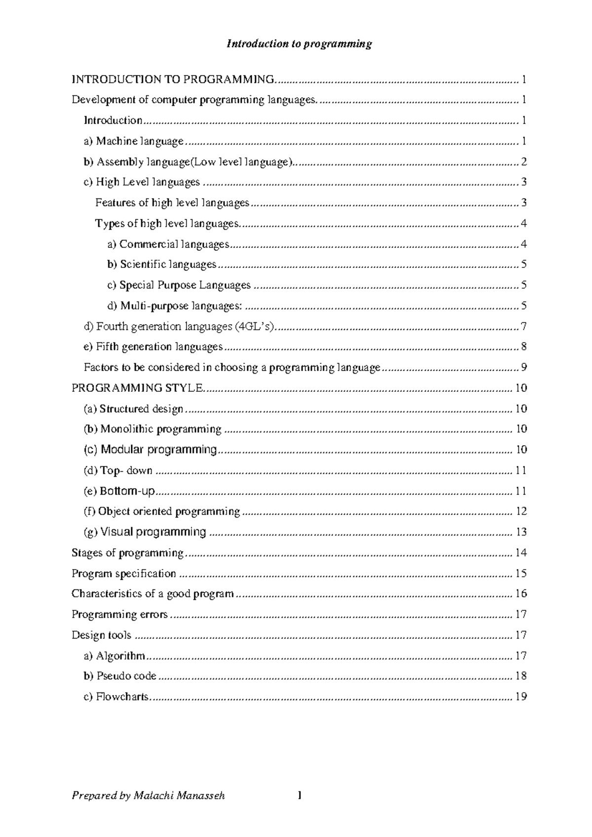Introduction to programming (CS101) - comprehensive study notes - Studocu