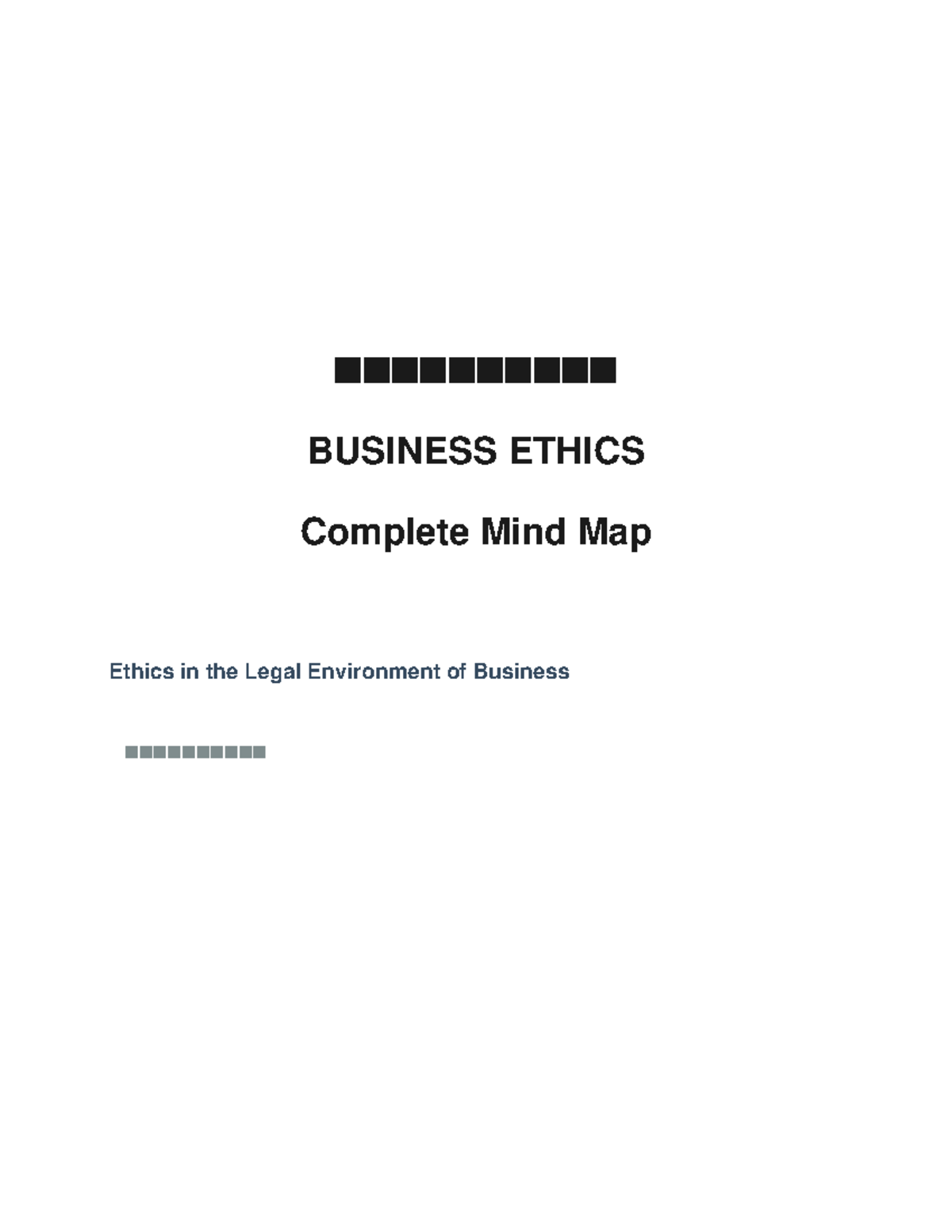 BUSINESS ETHICS (BUS 101) Complete Mind Map & Key Concepts - Studocu