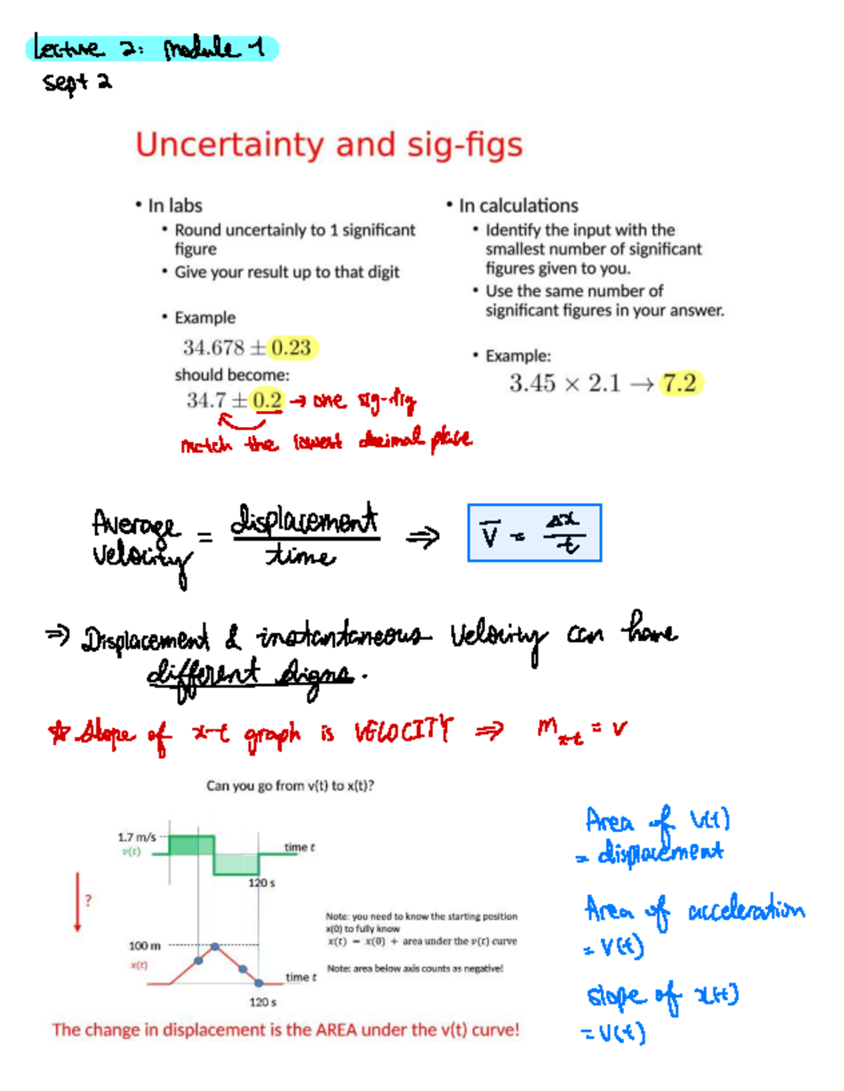 Lec 2 - Lecture notes - Phys 101 - Lecture 2 : Module 1 Sept 2 - > one ...
