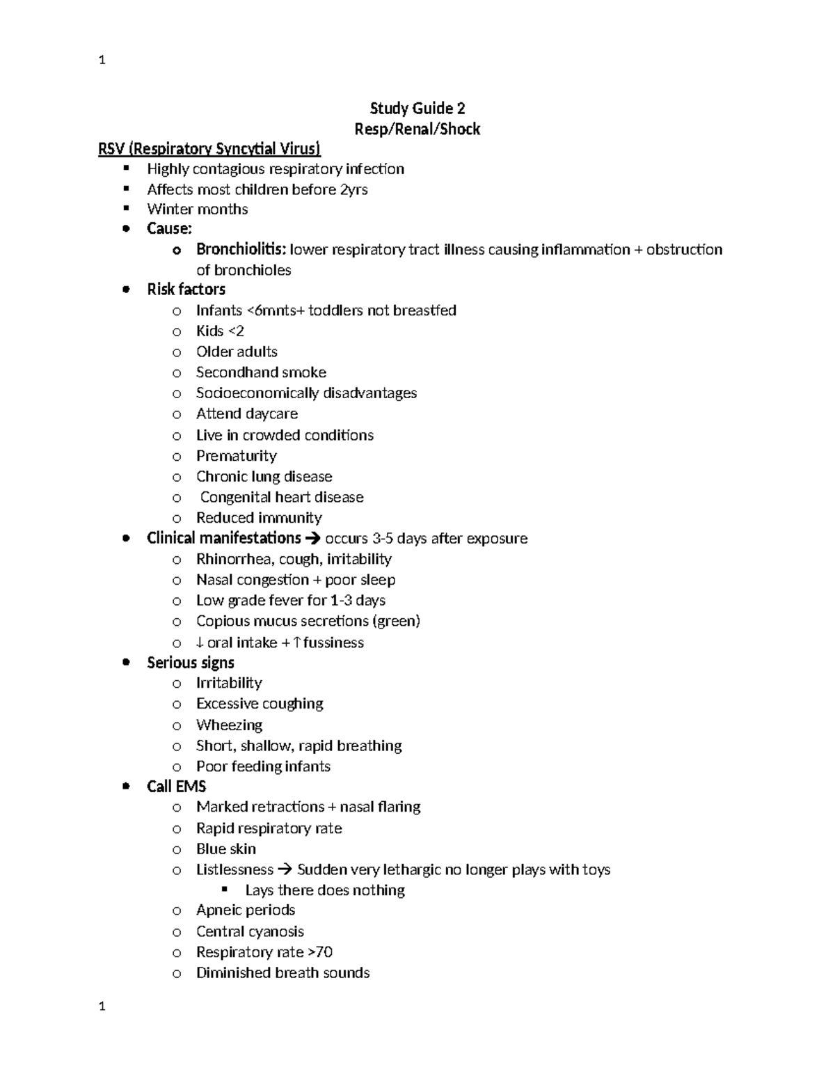 Study Guide Notes 2-Resp-Renal-Shock - Study Guide 2 Resp/Renal/Shock ...
