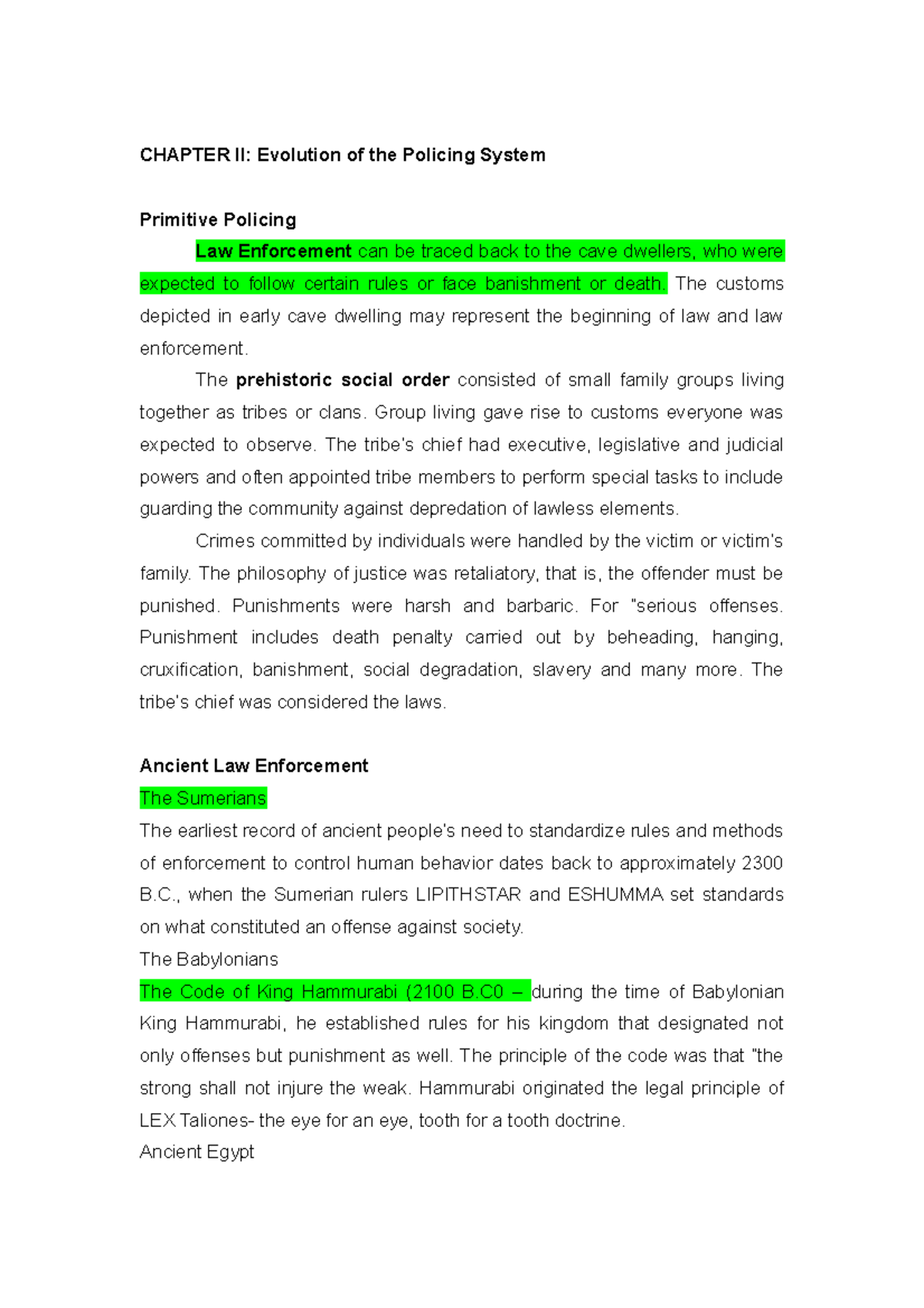 Chapter II Evolution of the Policing System - CHAPTER II: Evolution of ...
