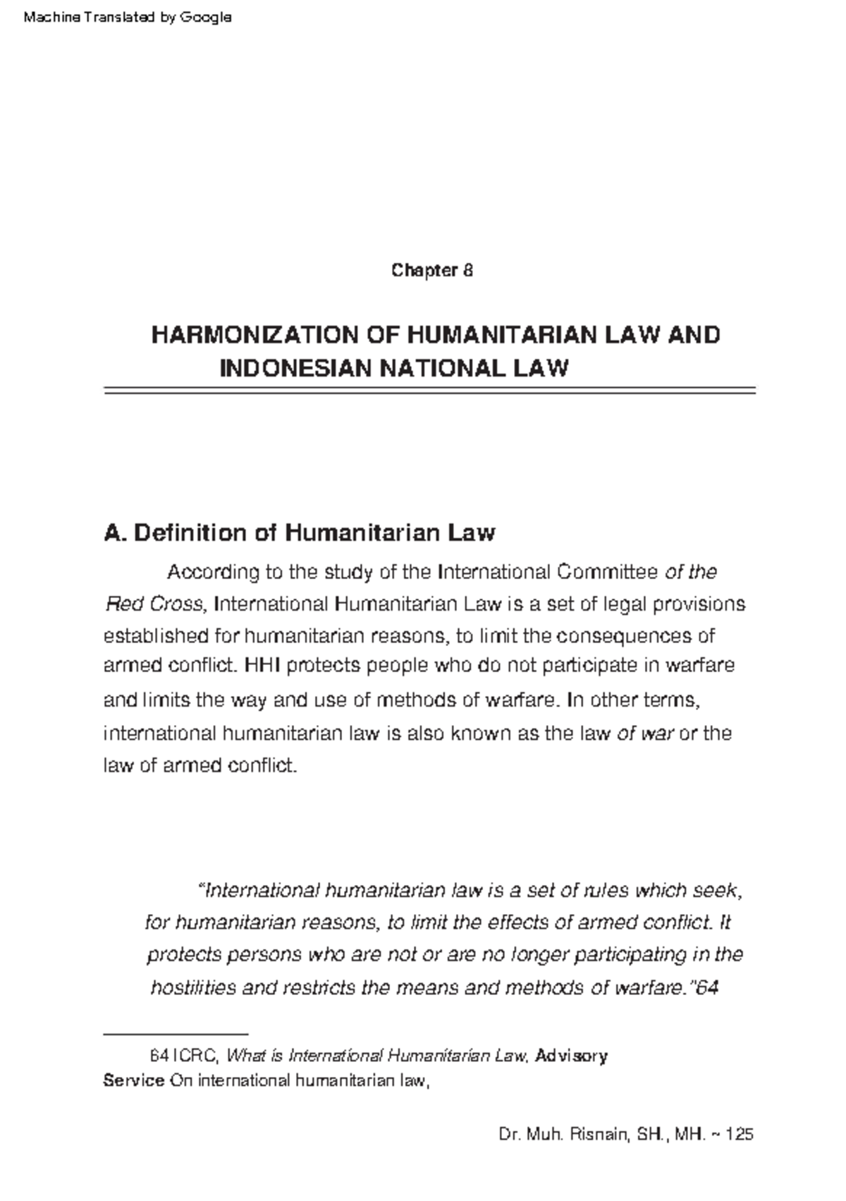 Hukum Humaniter Internasional & Kepentingan Nasional Indonesia (1 ...