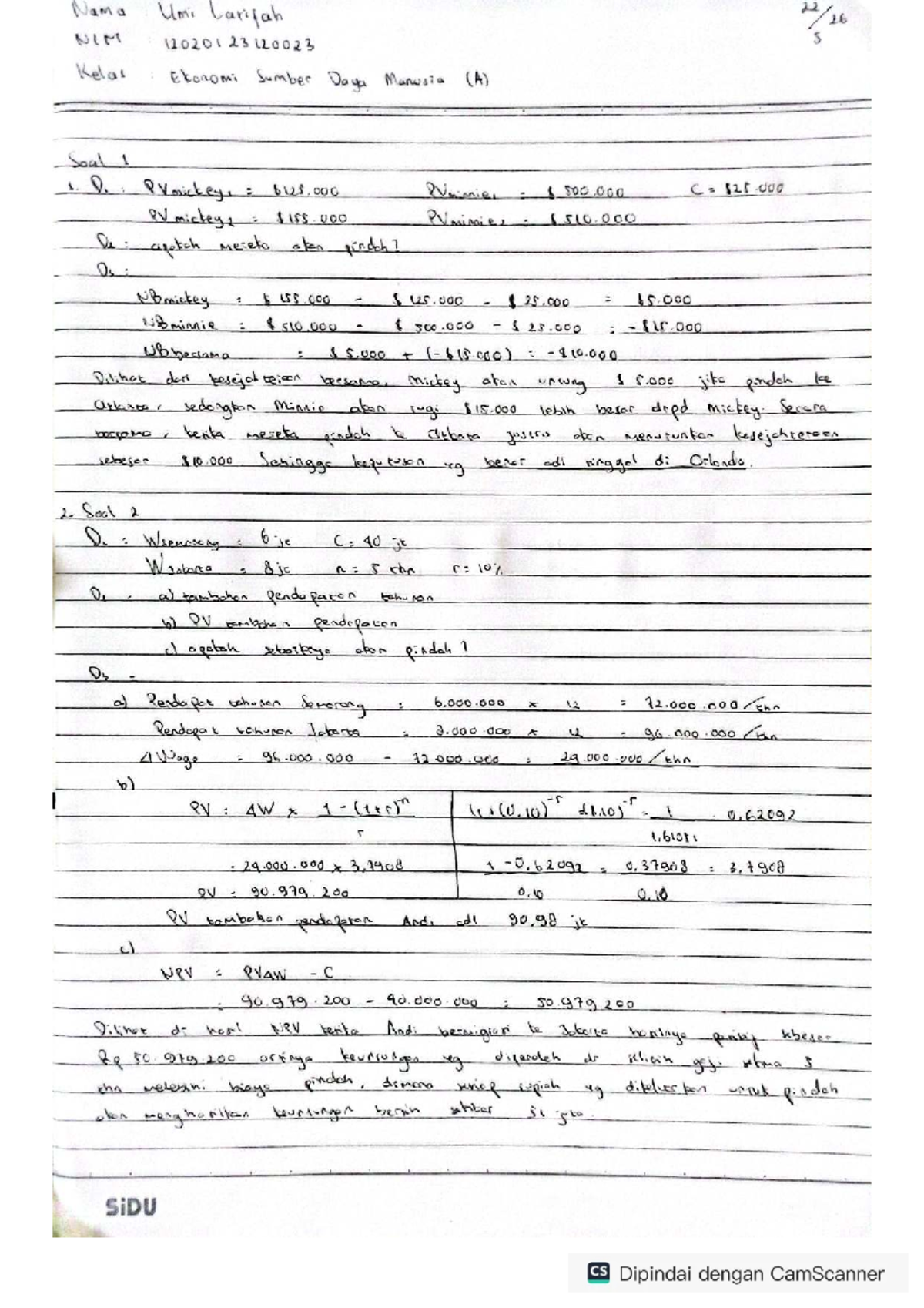 Tugas ESDM 1202012: Analisis Ekonomi Sumber Daya Manusia - Studocu