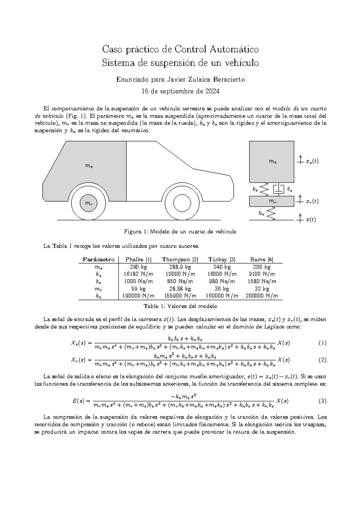 Caso Práctico: Control de Sistema Terrestre - Enunciado 80 - Studocu