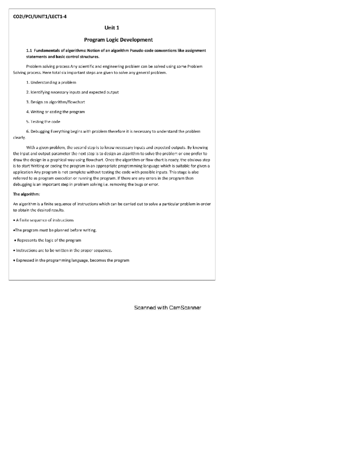 C- Programming (unit-1) Topic-Program Logic Development- with qeustions ...
