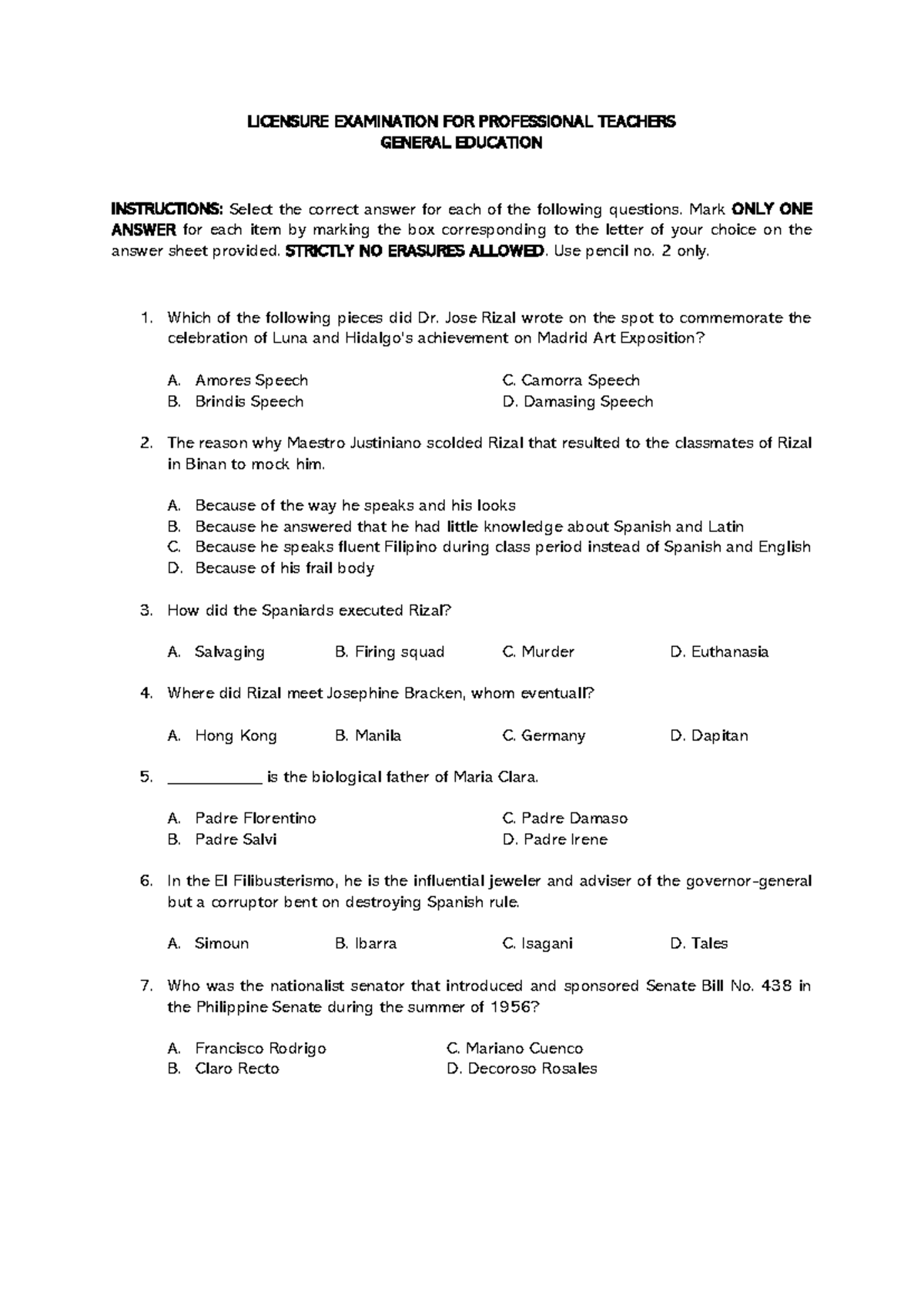 GEN ED Final Exam Review (LET 2022-2024) on General Education Topics ...