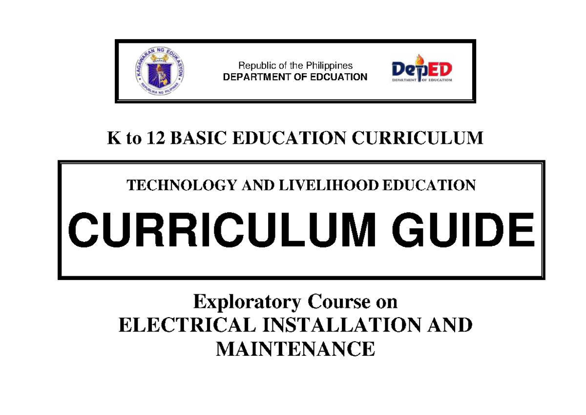 CG Electrical Installation and Maintenance Curriculum Guide ...