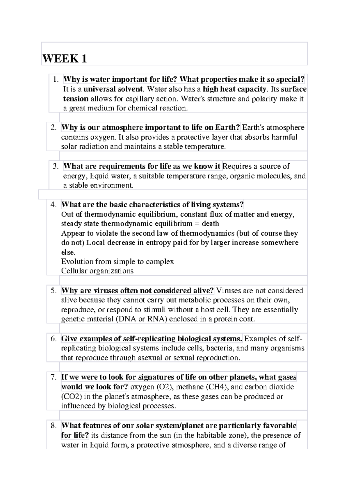 Bioengineering EXAM Q&A Compilation (Week 1 & Week 3) - Studocu