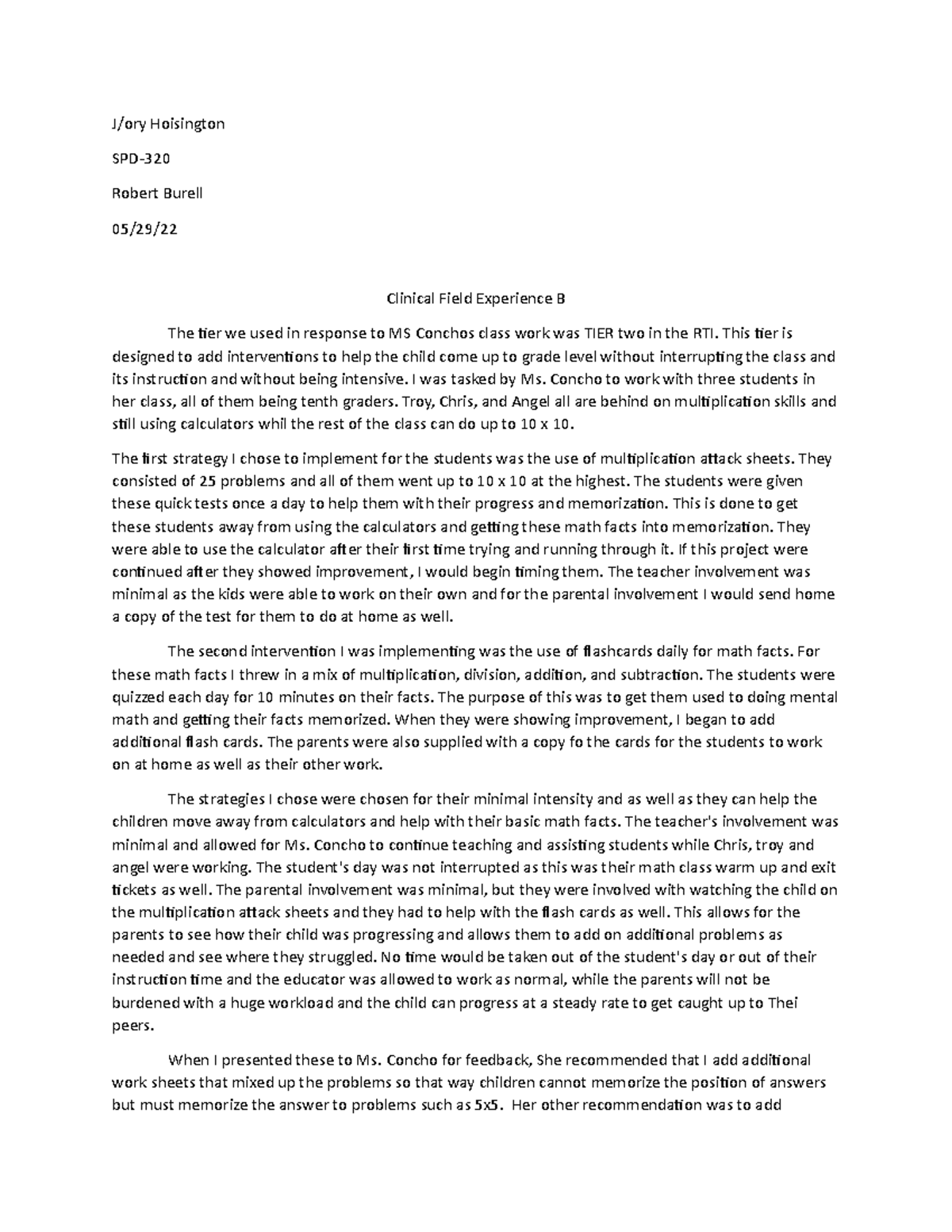 Document 50 - week 5 assignment - J/ory Hoisington SPD- Robert Burell ...