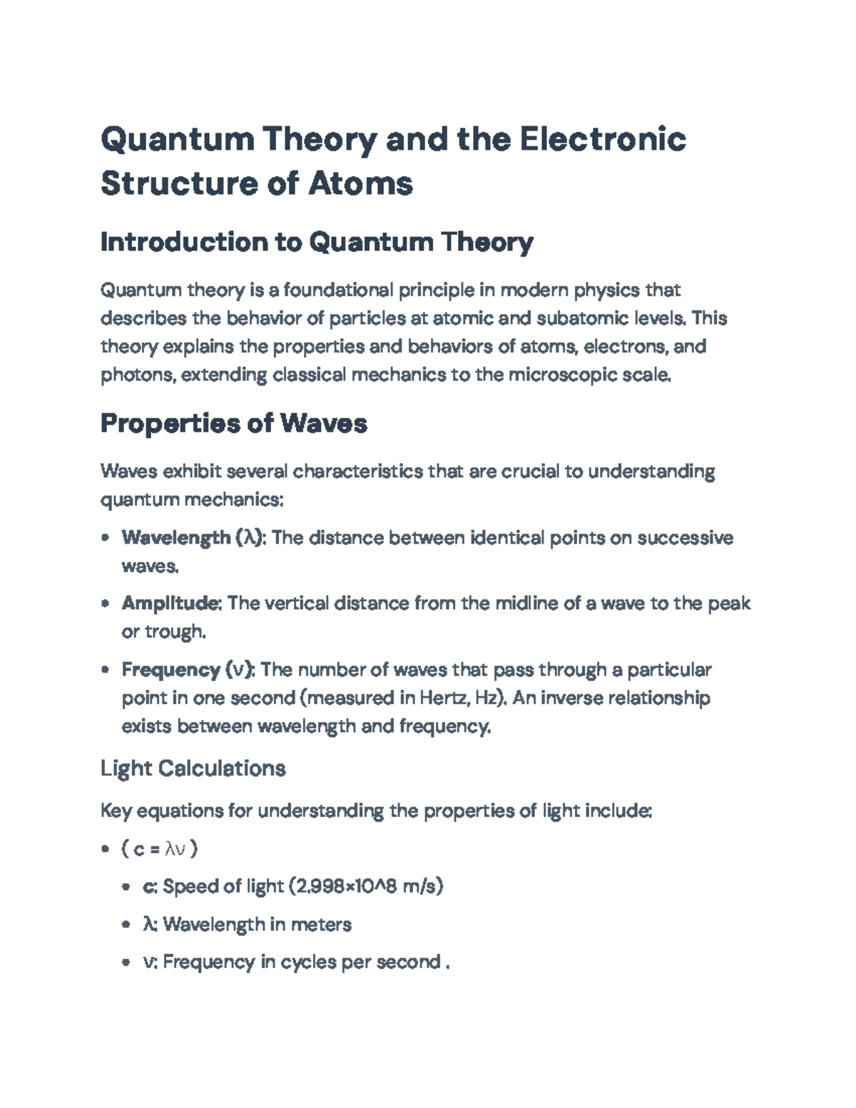 Quantum Theory (PHYS 101): Key Concepts in Electronic Structure of ...