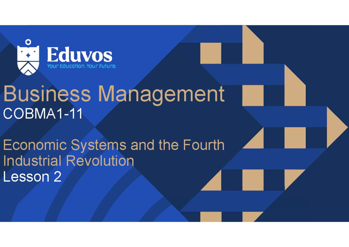 COBMA1-11 Lesson 2: Economic Systems & 4IR - Studocu
