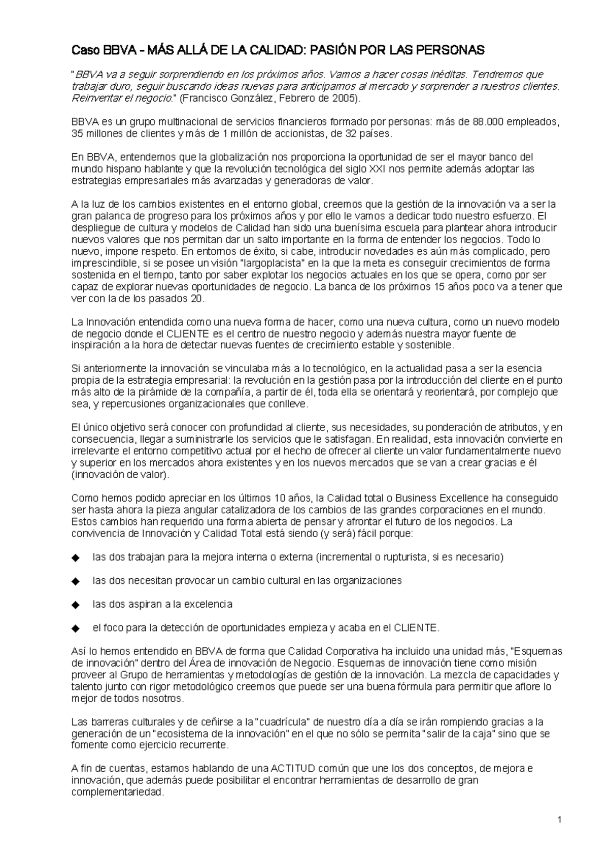 Caso BBVA: Innovación y Calidad en la Gestión de Personas y Clientes ...