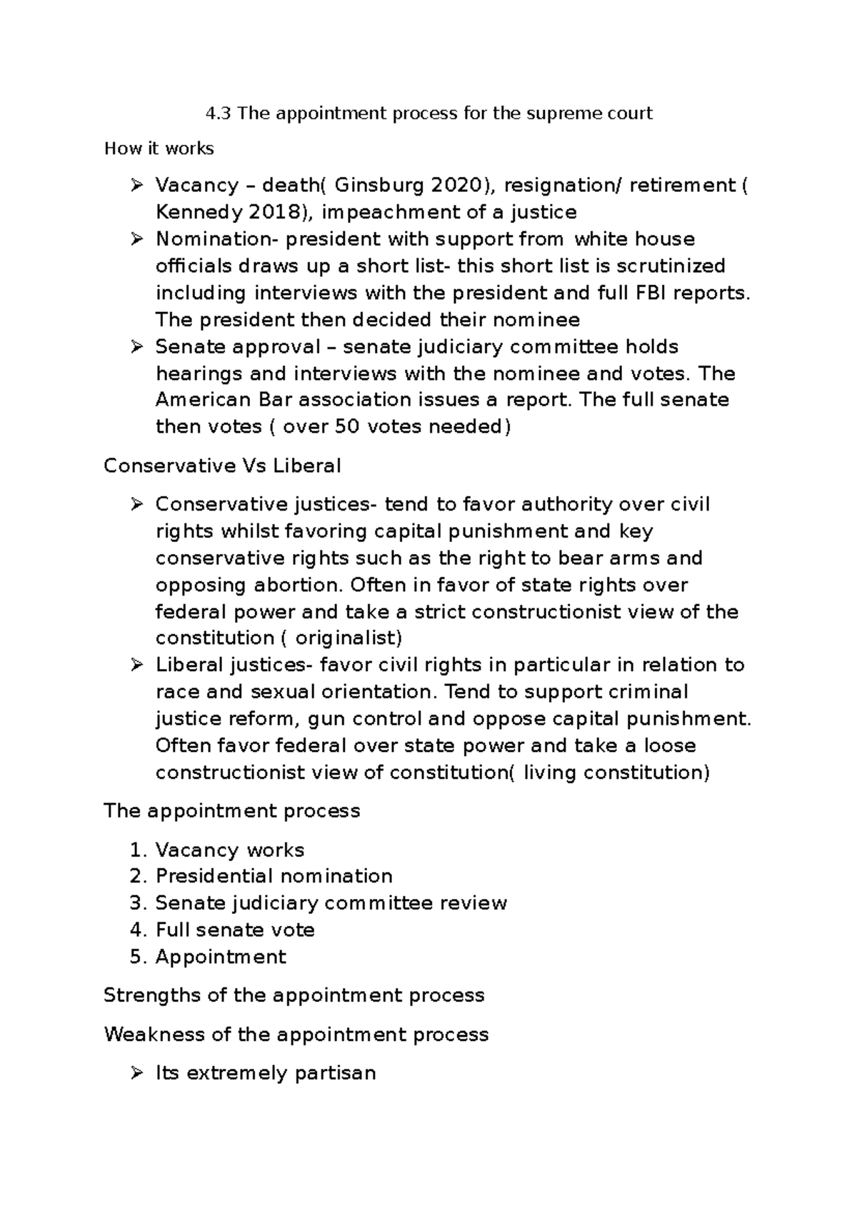 4.2 Supreme Court Appointment Process: Overview & Analysis - Studocu