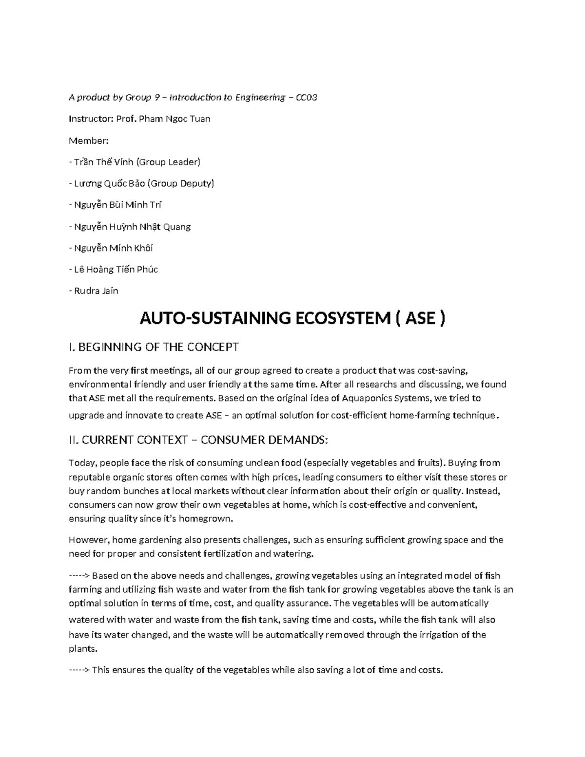 ASE Product Development Report - Group 9 - CC03 - Studocu