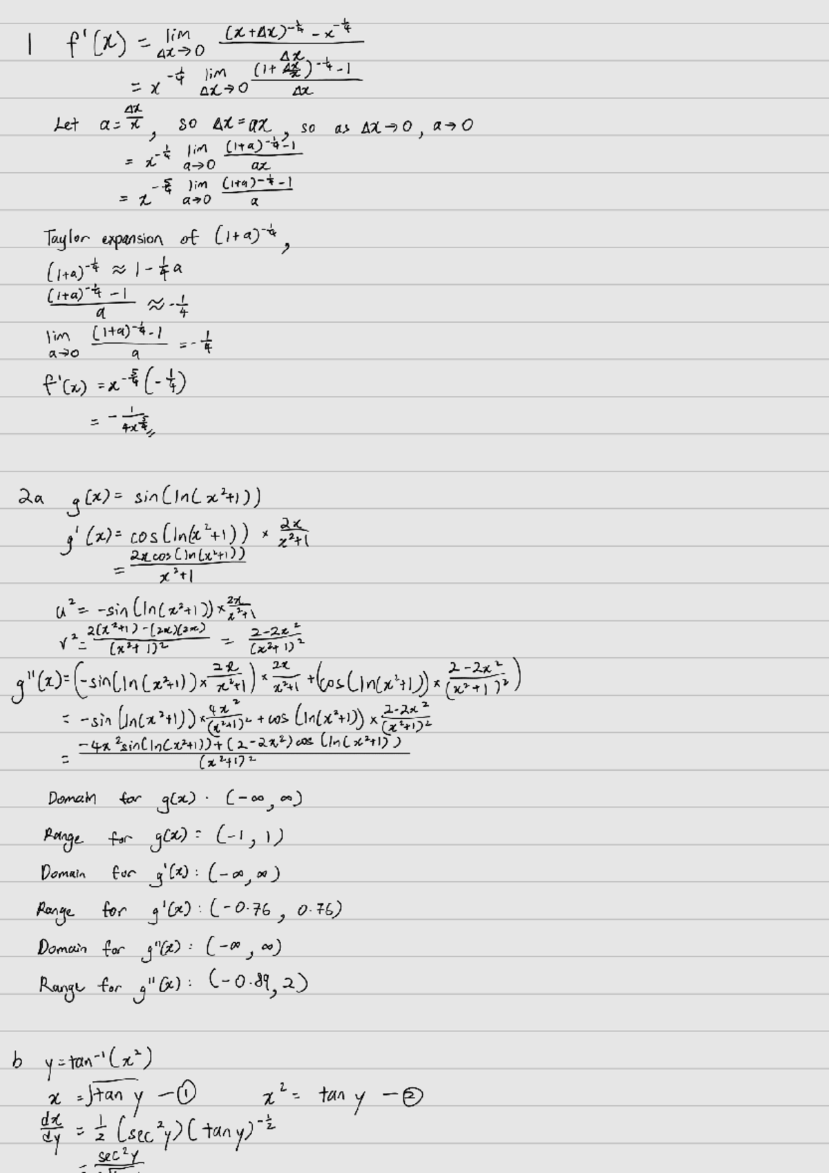 MAT1841 Assignment 2 - Limits, Taylor Expansion, and Domains - Studocu