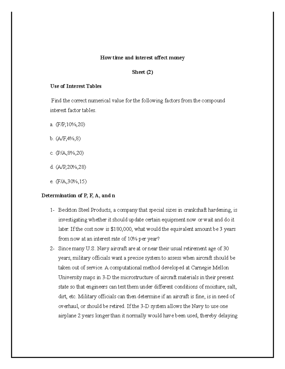Title: ECON 101: Interest and Time Effects on Money - Chapter 2 ...