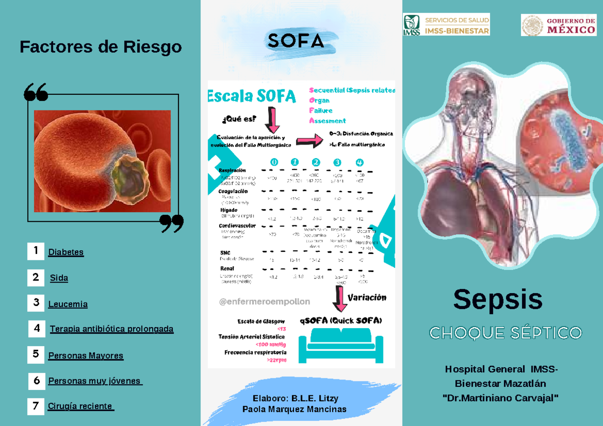 Tríptico sobre Sepsis y Shock Séptico - Hospital General IMSS - Studocu