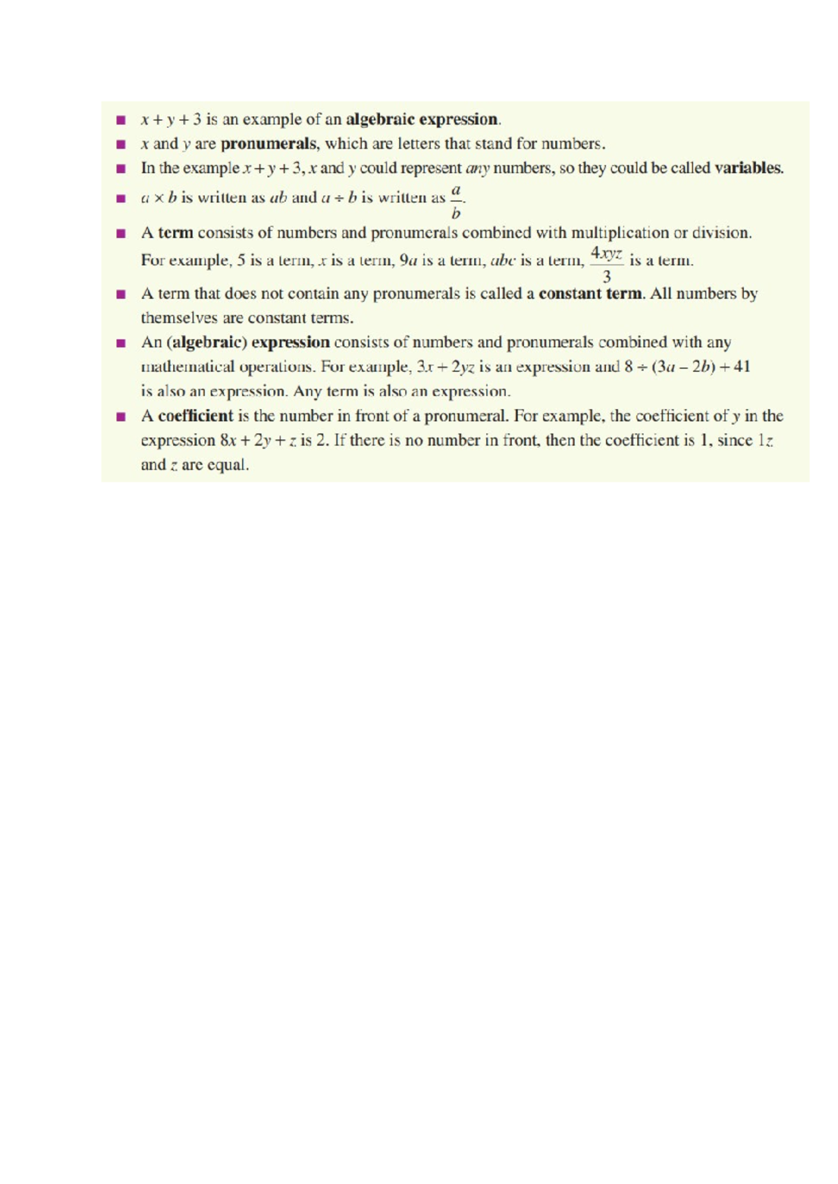 Algebra 101: Key Terms & Definitions of Algebraic Expressions - Studocu