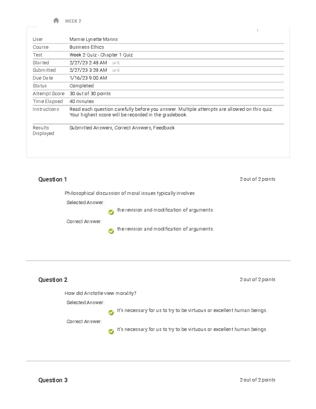 Business Ethics ( BUS 309 ) Touchstone 2 Review A Code of Ethics - Business Ethics Touchstone 2 ...