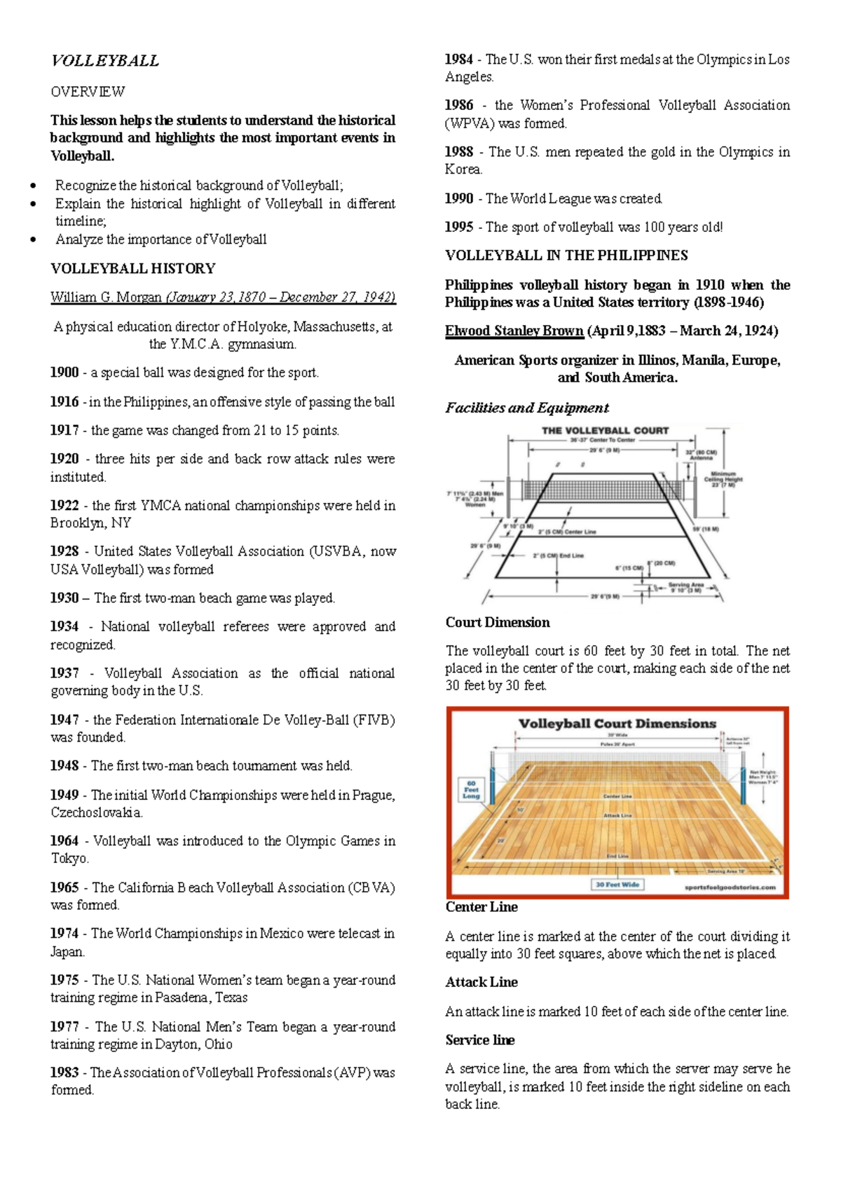 PATHFIT4 - Volleyball History and Fundamentals Review Guide - Studocu