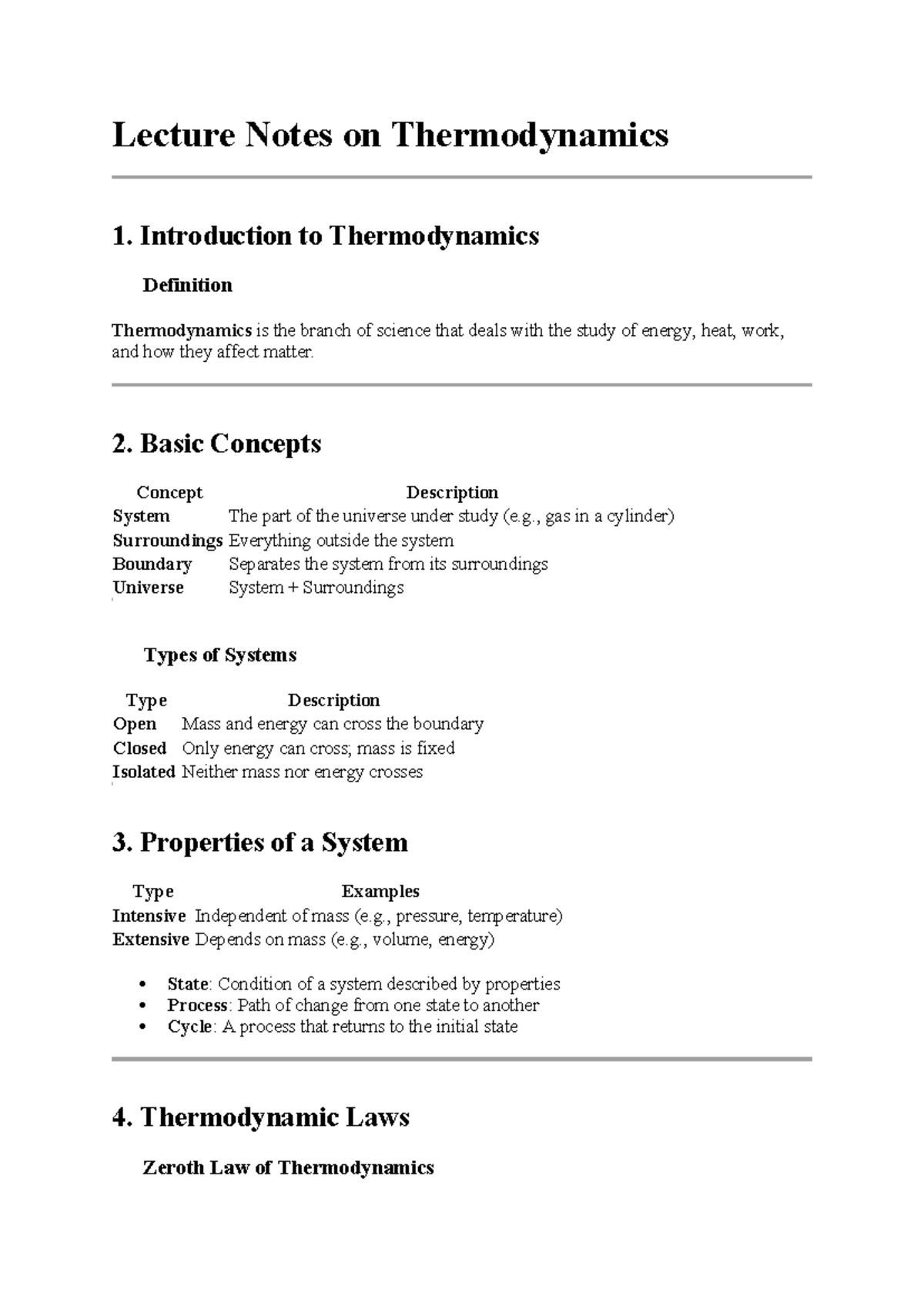 Thermodynamics Lecture Notes - MECH 101: Intro to Energy Concepts - Studocu