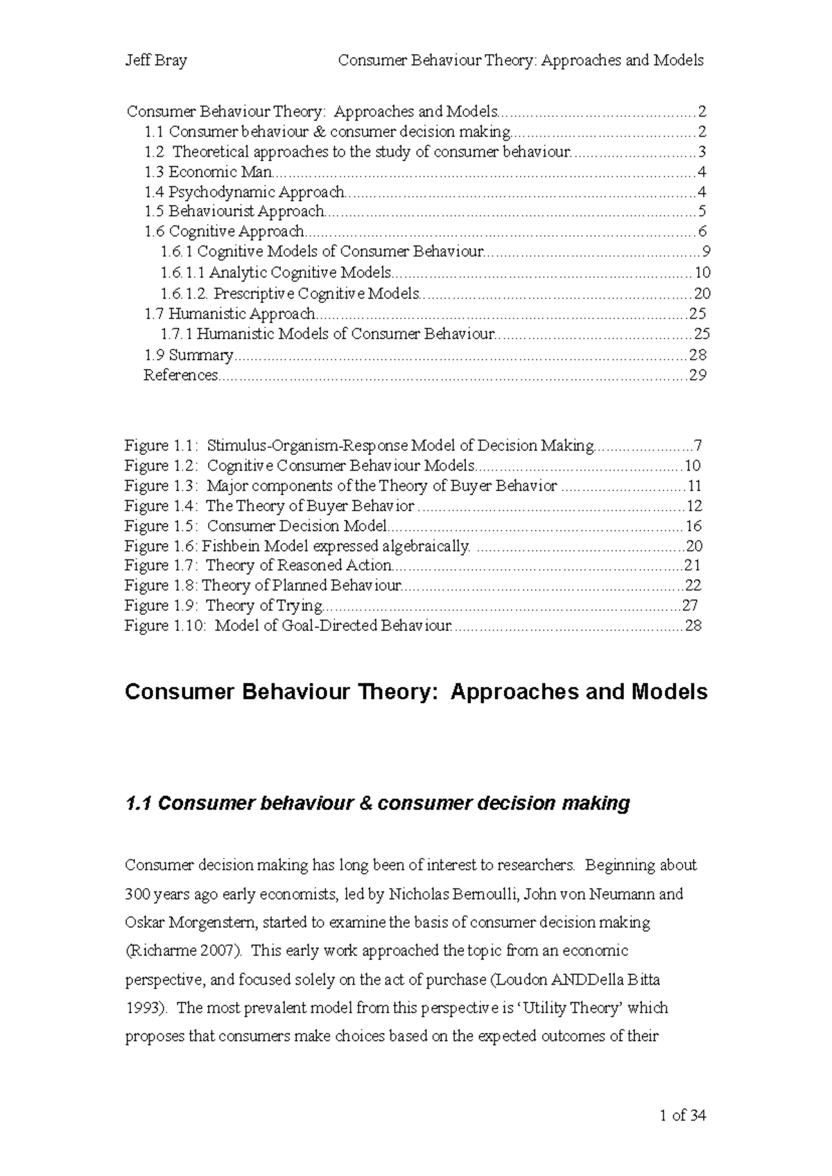 Consumer Behaviour Theory - Approaches & Models