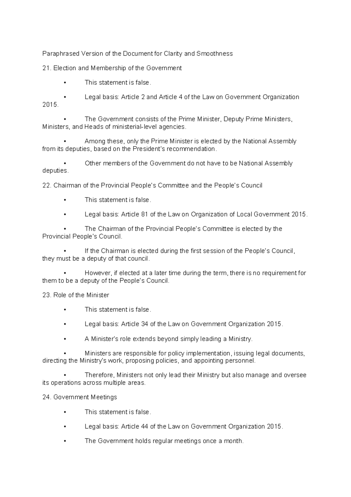 Government Organization Law Overview 2015: Key Articles Explained - Studocu