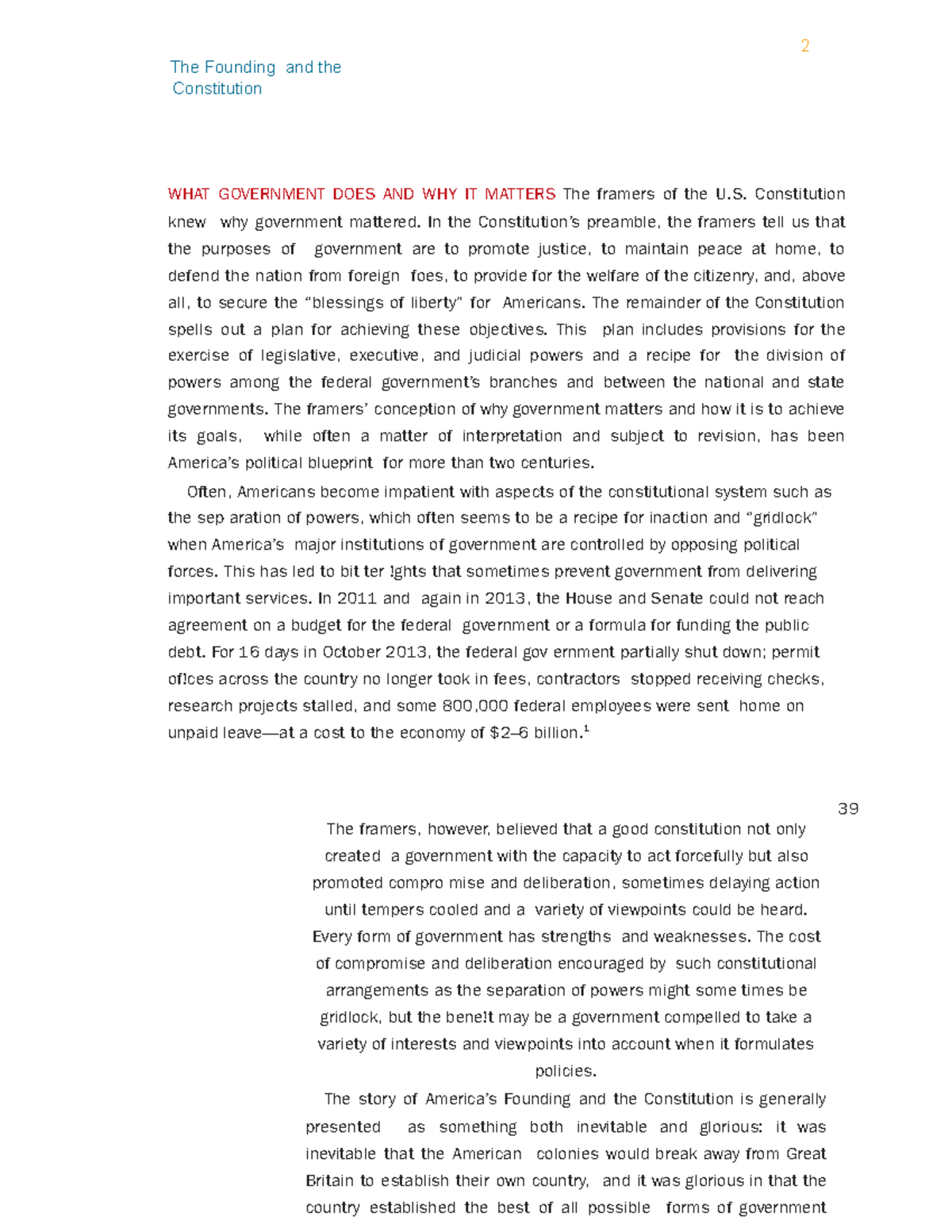 2 The Founding and the Constitution: Understanding Government's Role ...