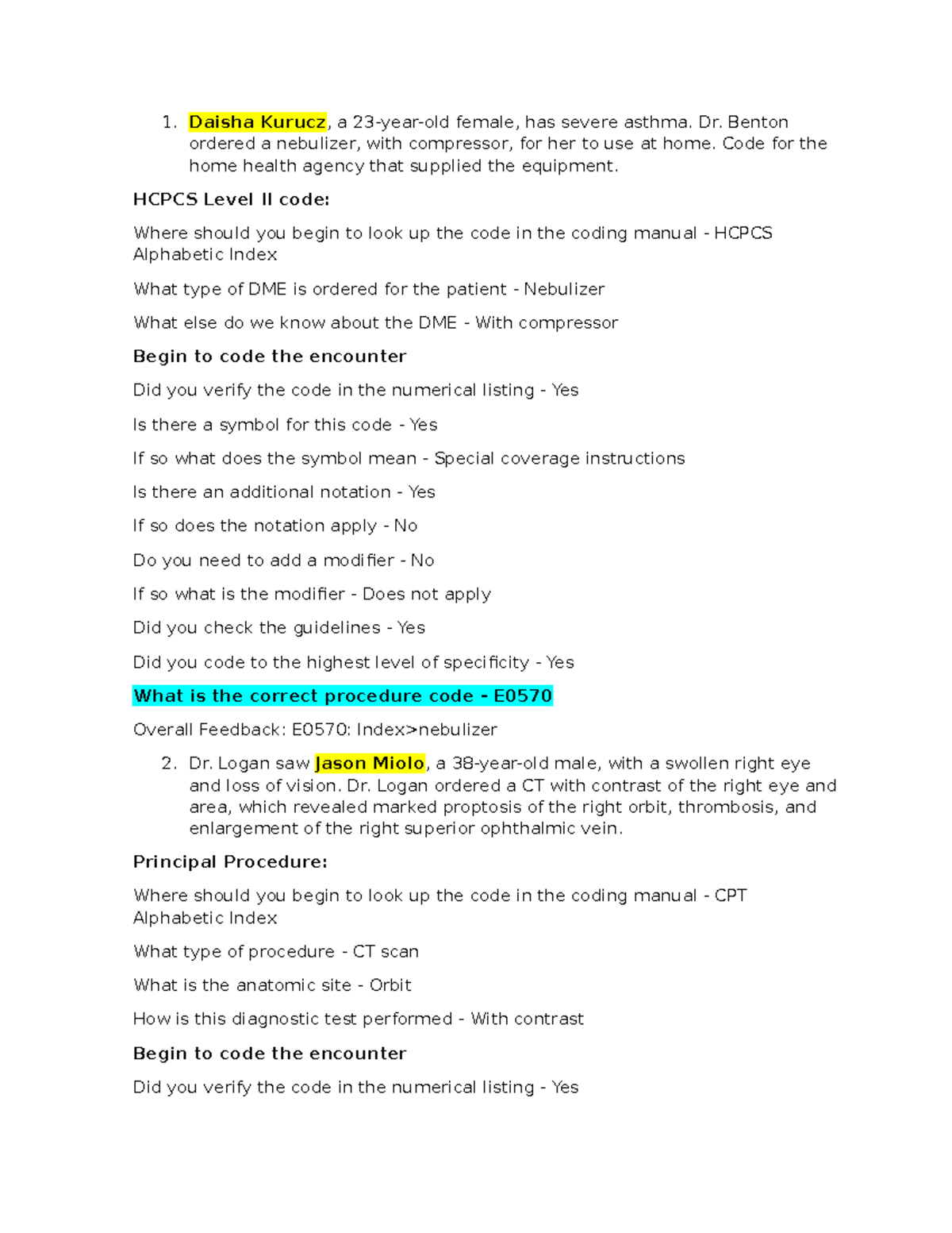 Unit 10 Exam - Coding Procedures and Case Studies Insights - Studocu