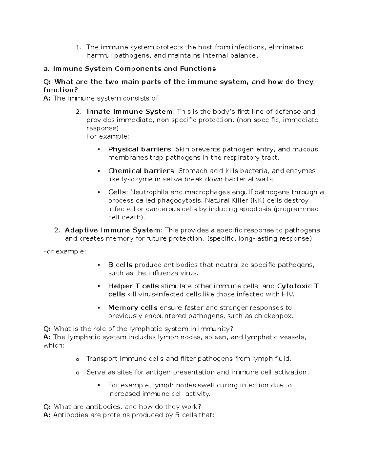 Immunology - 1. The immune system protects the host from infections ...