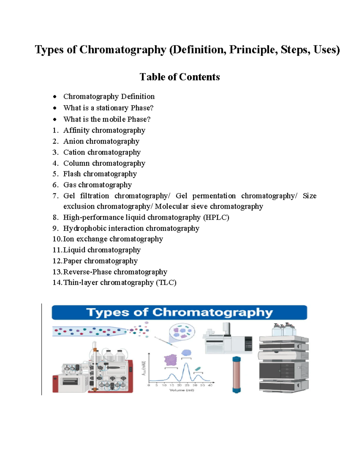 Comprehensive Overview of Chromatography Techniques: Notes - Studocu