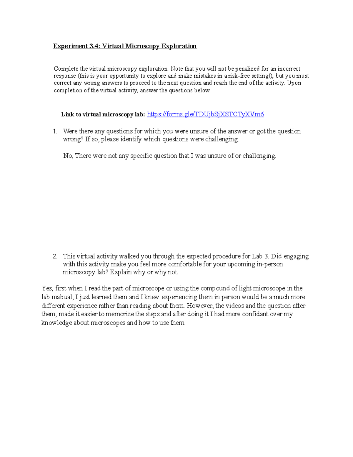 Virtual Microscope Prelab Questions - Experiment 3: Virtual Microscopy ...