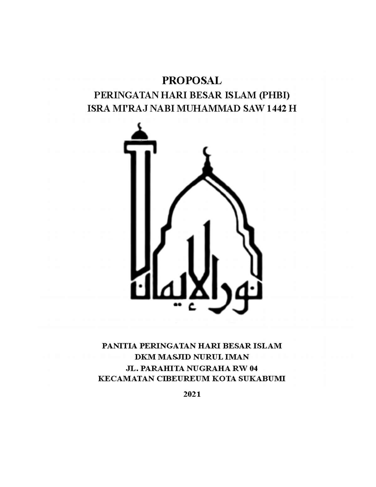 Proposal Peringatan Isra Mi'raj Nabi Muhammad SAW 1442 H PHBI-1 - Studocu