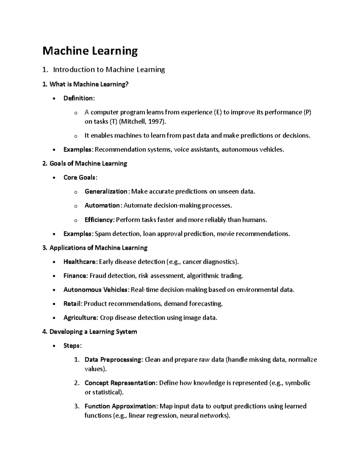 Machine Learning - Short Note - Machine Learning 1. Introduction to ...