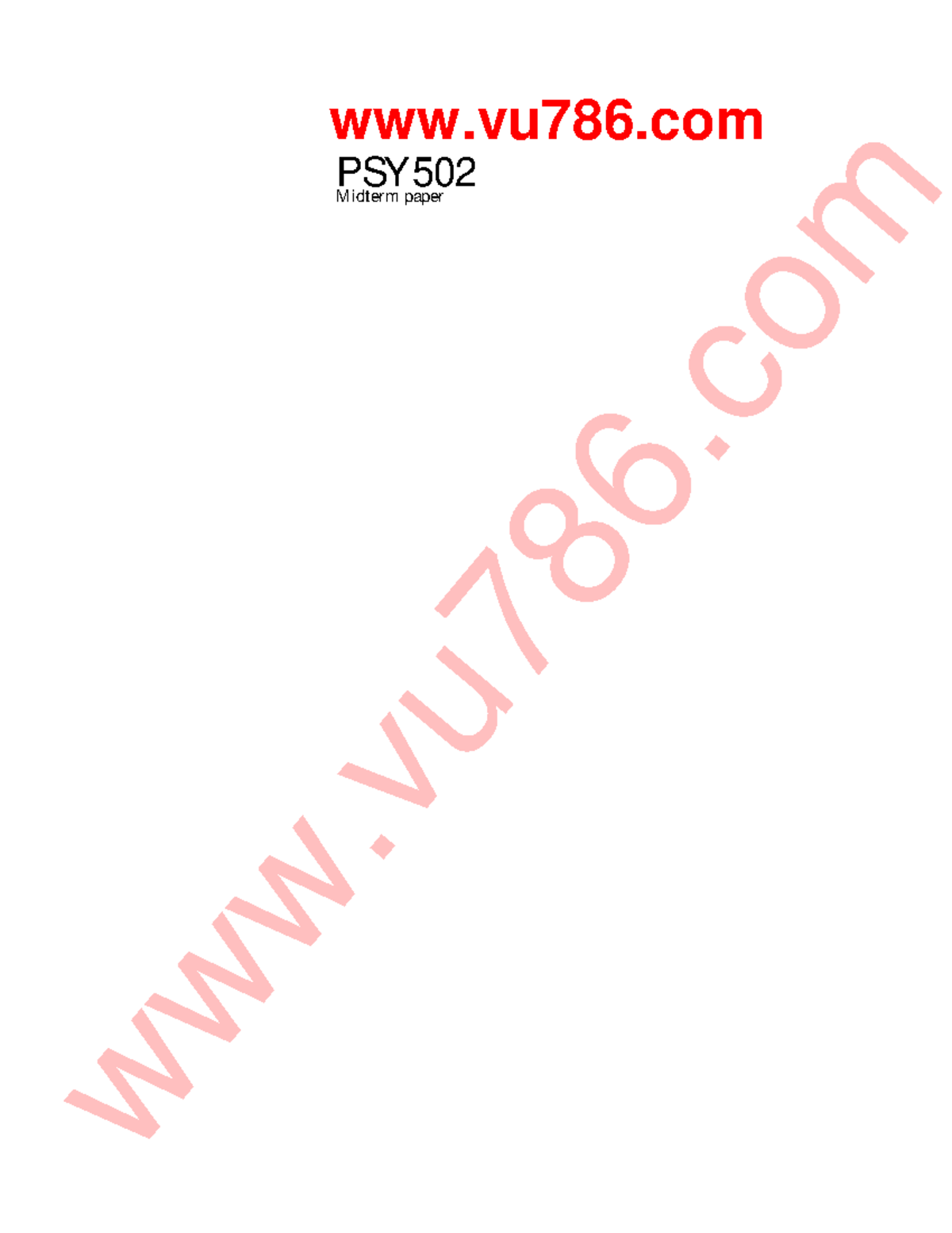 PSY502 Midterm Exam Study Guide: Key Concepts and Questions - Studocu