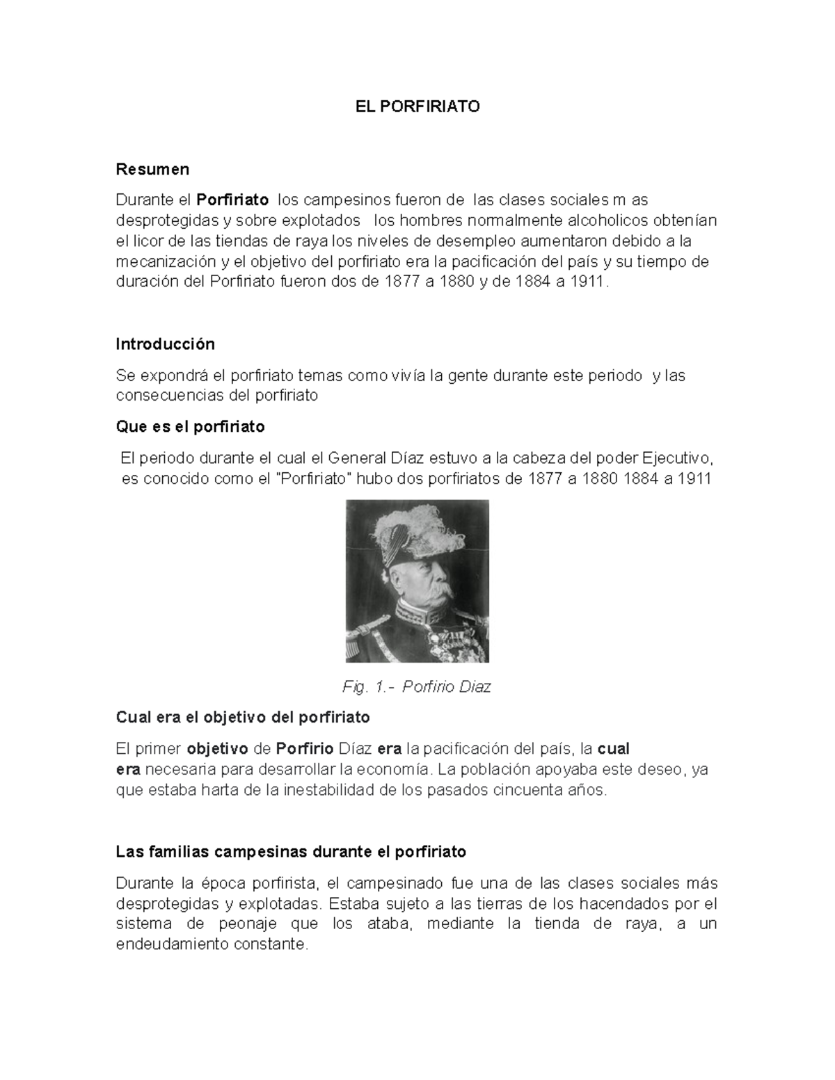 El Porfiriato Caracteristicas Porfiriato Characteristics - Educational ...