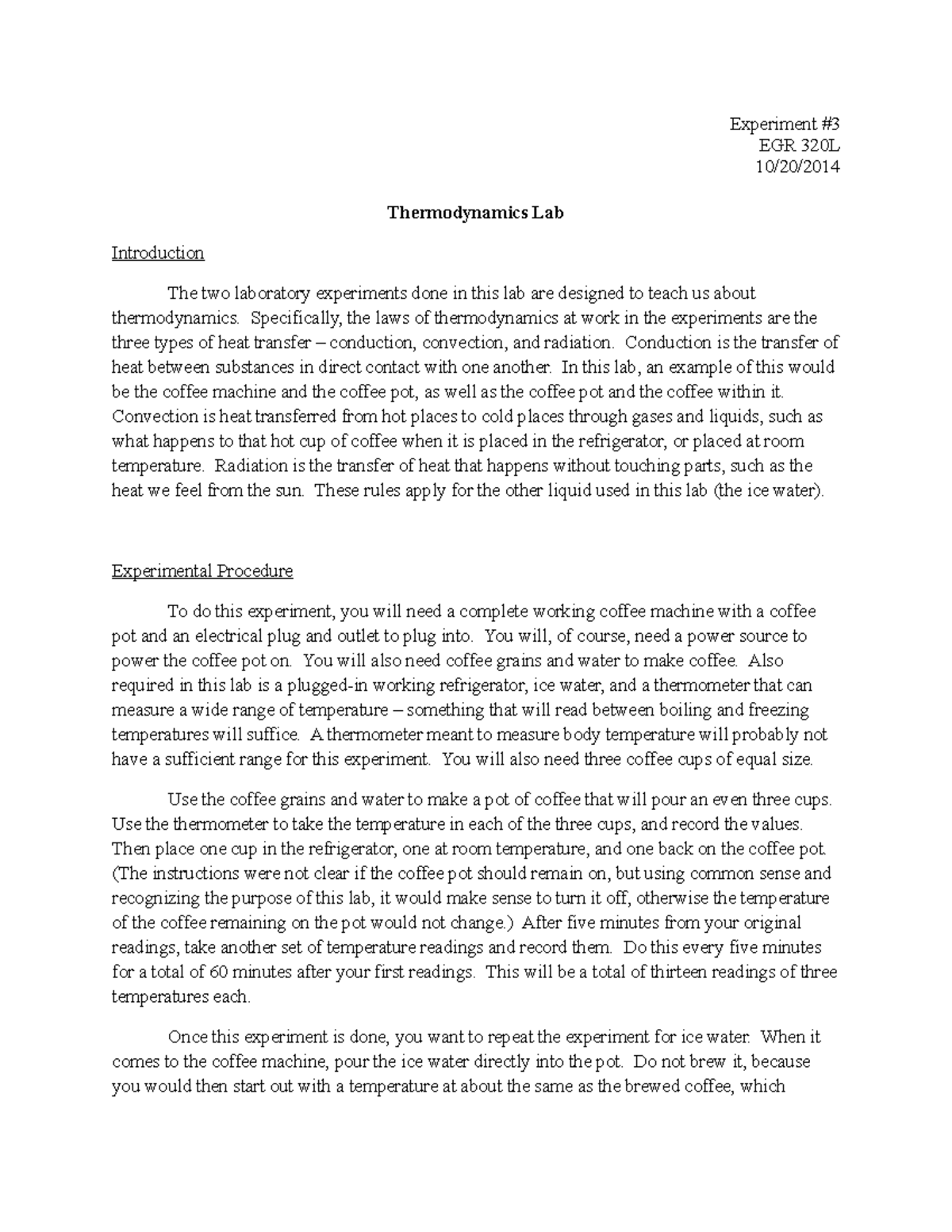 EGR 320L - Lab 3 Assignment: Exploring Thermodynamics & Heat Transfer ...