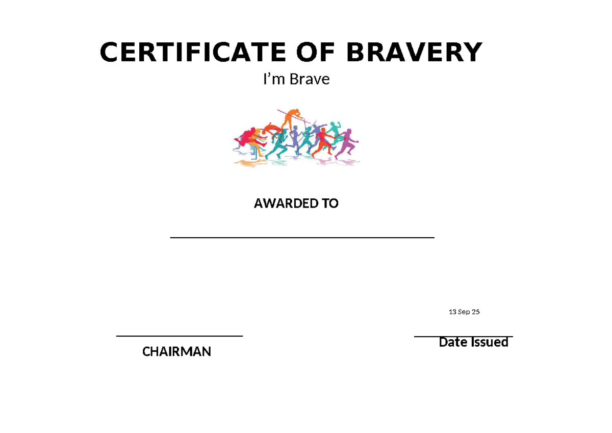 CERTIFICATE OF BRAVERY - Q2 Instructions for 4Gving 070238 - Studocu