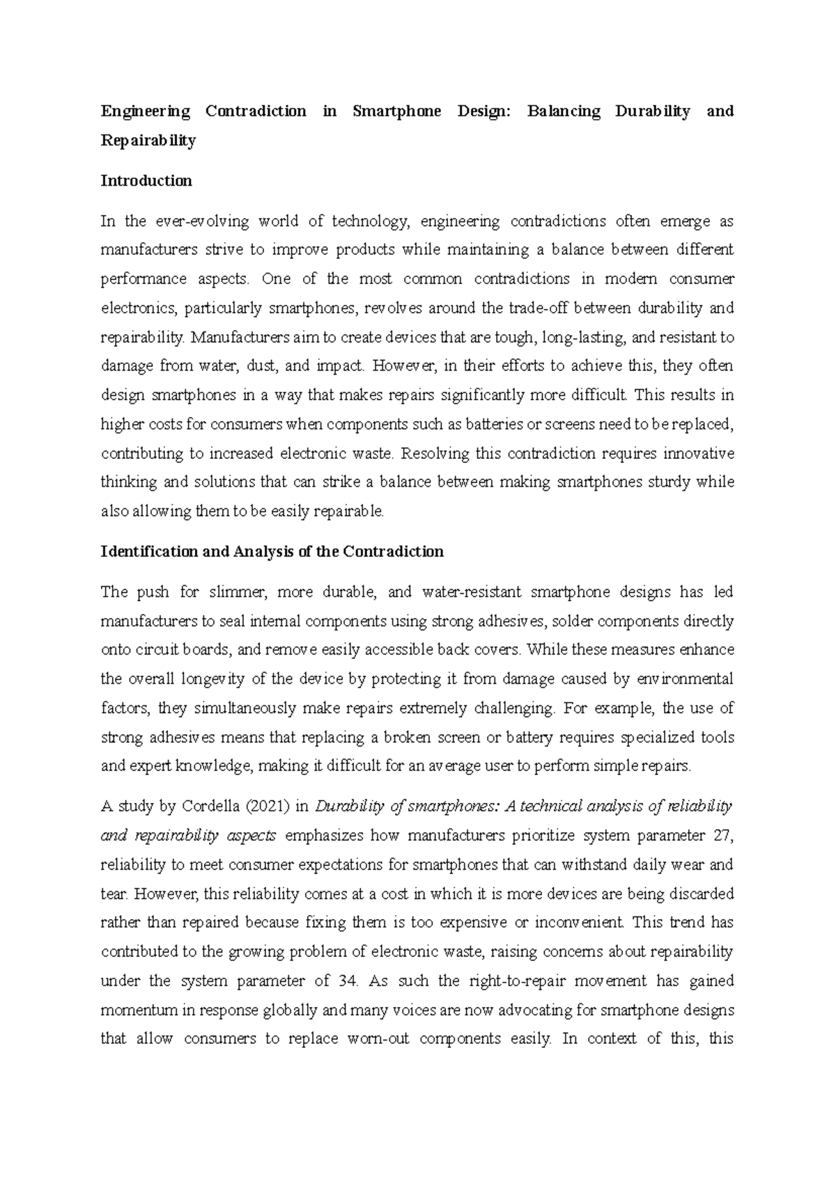 Engineering Contradiction in Smartphone Design - One of the most common ...