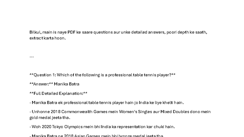 Sport 2 - Detailed Analysis of Key Sports Questions and Answers - Studocu