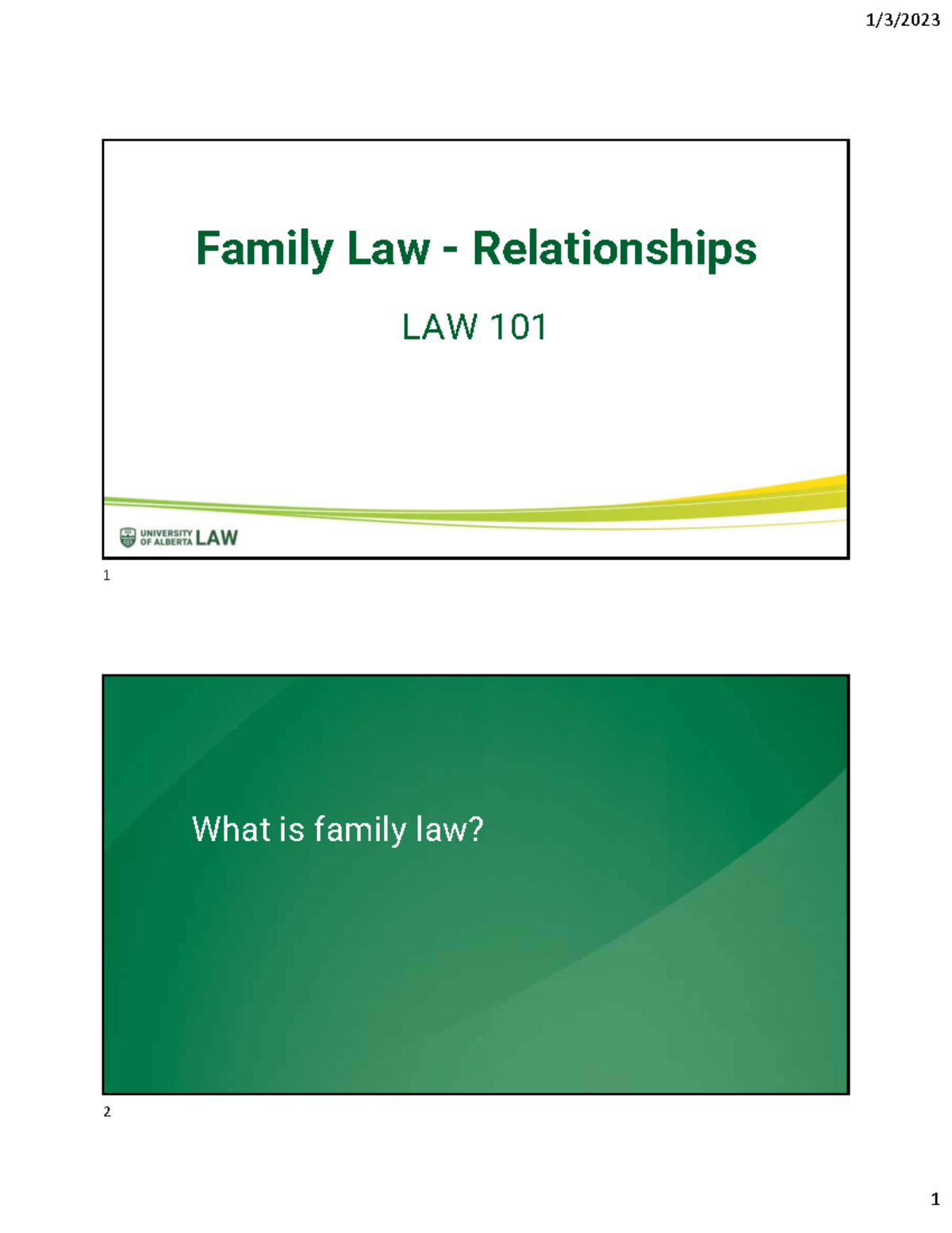 Family Law Relationships Overview - LAW 101 Lecture Notes - Studocu